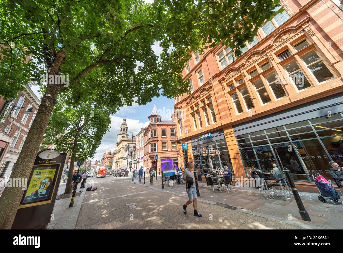 worcester,Worcestershire,UK-August 21 2023:The main shopping area of ...