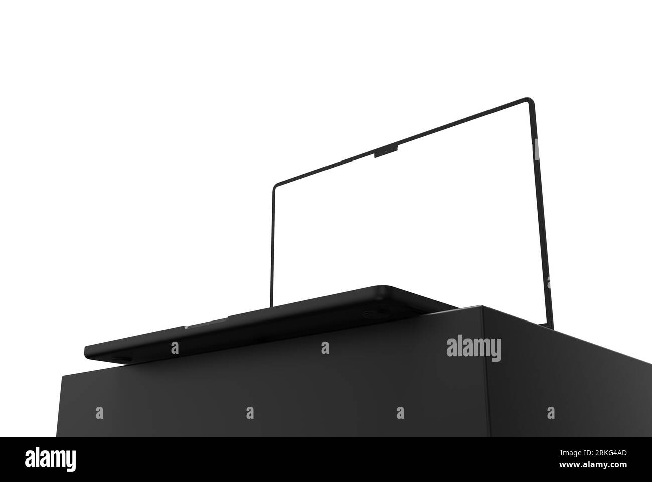 A high-quality vector illustration of a laptop computer mockup on a ...