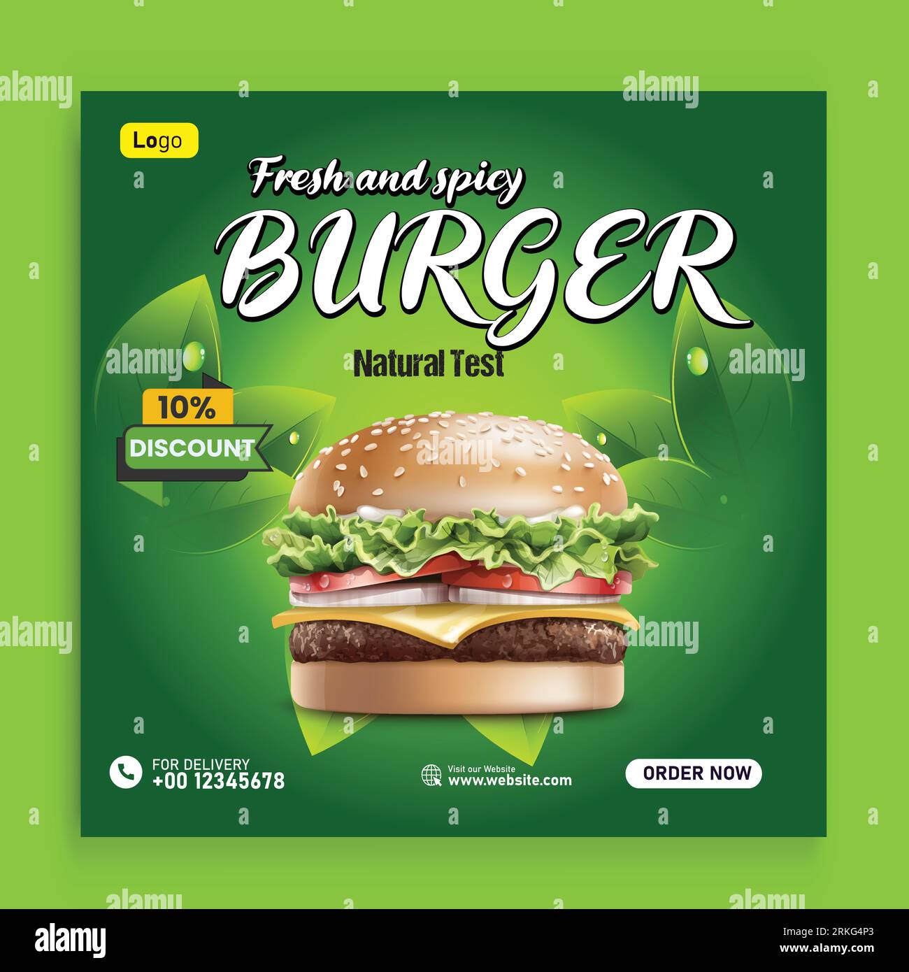 Burger fast food creative social media promotion and banner post design ...