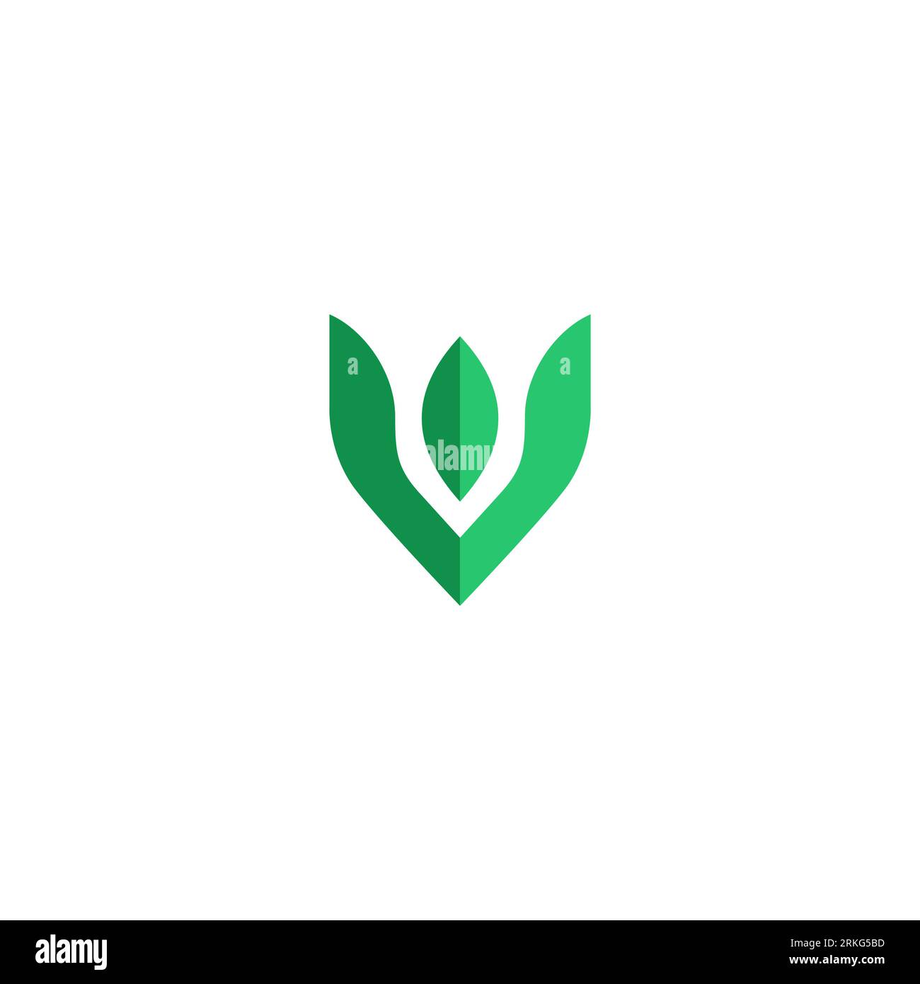 V leaf With Green Color Logo Design. V Icon Modern Stock Vector Image ...