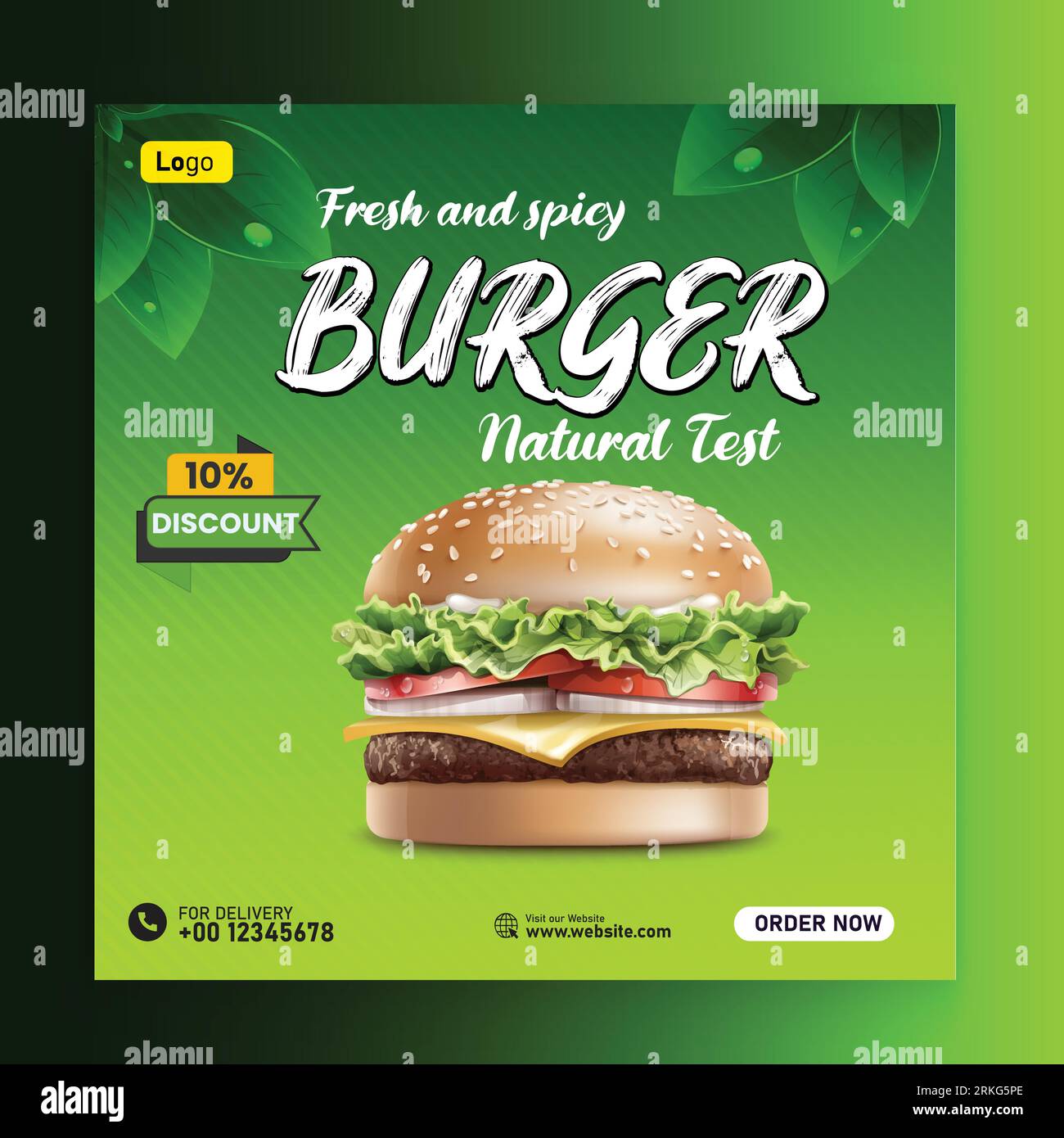 Burger fast food creative social media promotion and banner post design ...