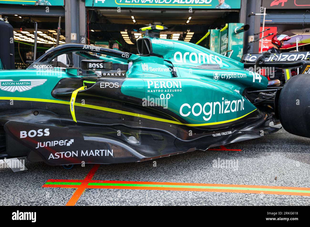 Aston Martin F1 Team AMR23, mechanical detail of the floor, air inlet ...