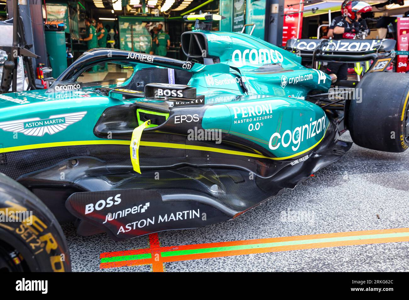 Aston Martin F1 Team AMR23, mechanical detail of the floor, air inlet ...
