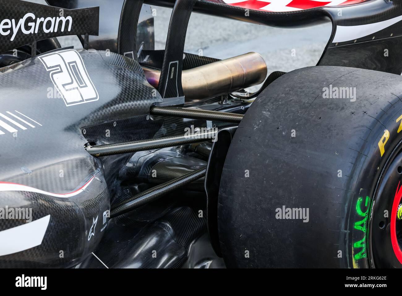 Haas F1 Team VF-23 Ferrari, Mechanical detail of the rear suspension ...