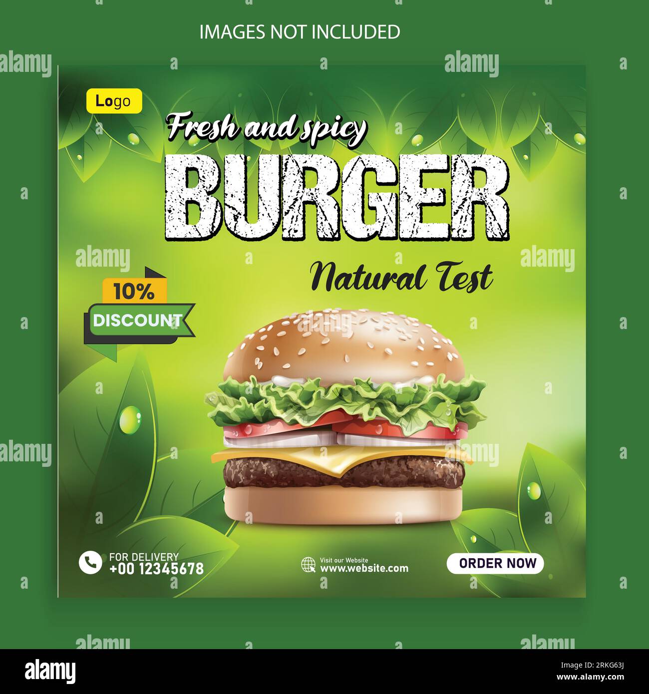 Burger fast food creative social media promotion and banner post design ...