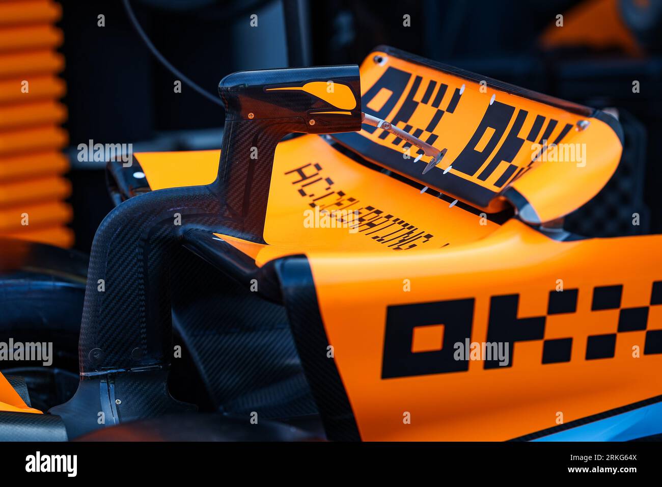 McLaren F1 Team MCL60, mechanical detail of the rear wing and DRS ...