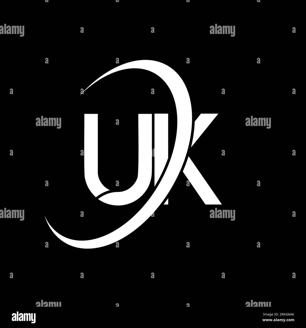 Uk Logo U K Design White Uk Letter Uku K Letter Logo Design Initial Letter Uk Linked Circle