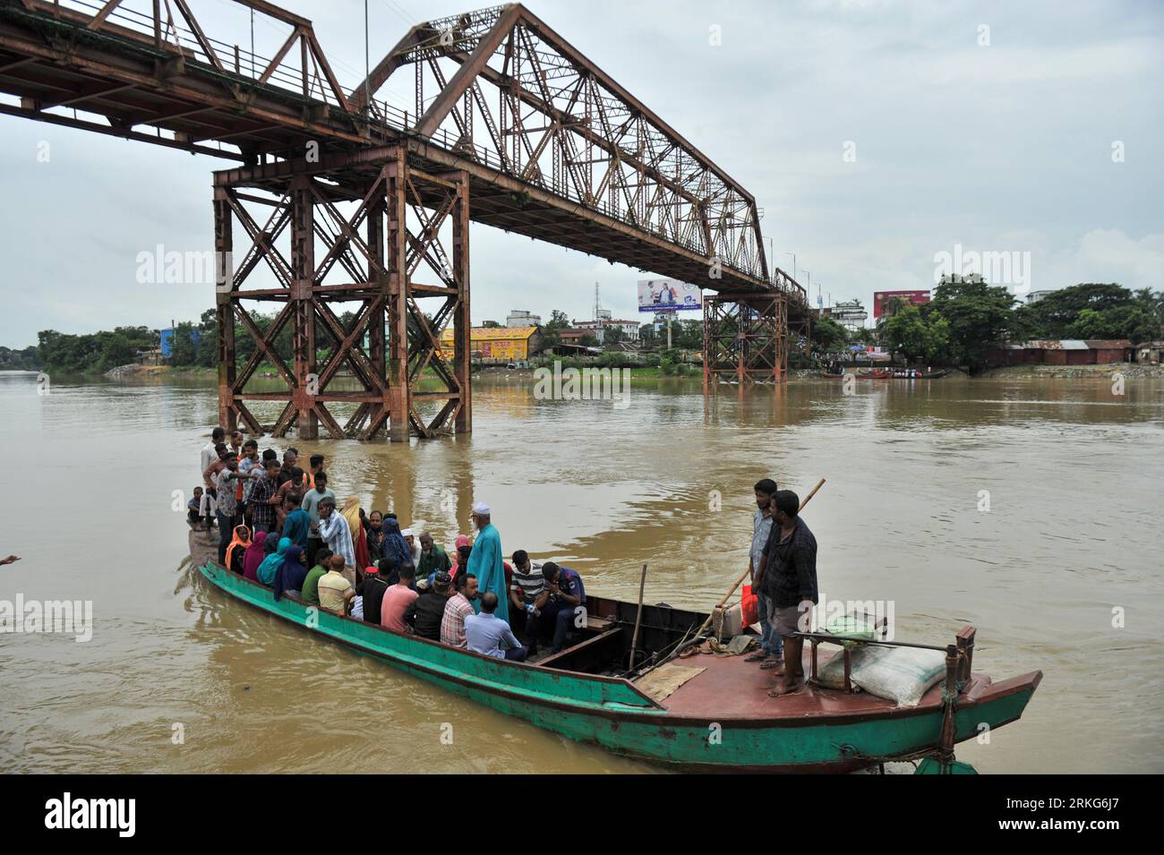 The traditional Sylhet's historic 'Keane Bridge over the Surma River in ...