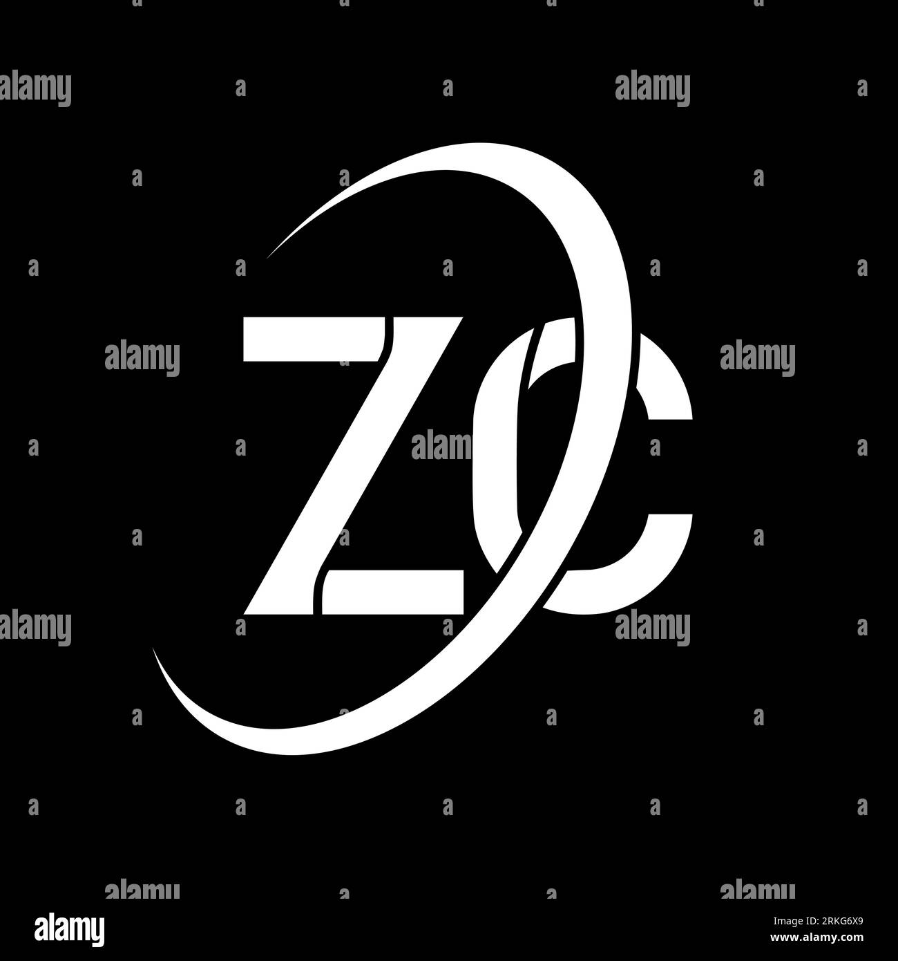 ZC logo. Z C design. White ZC letter. ZC/Z C letter logo design. Initial letter ZC linked circle ...