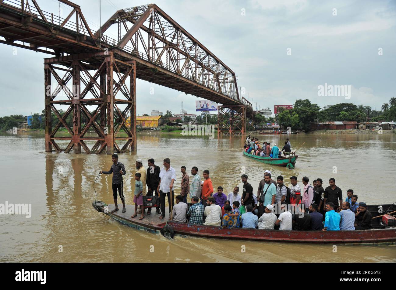 The traditional Sylhet's historic 'Keane Bridge over the Surma River in ...