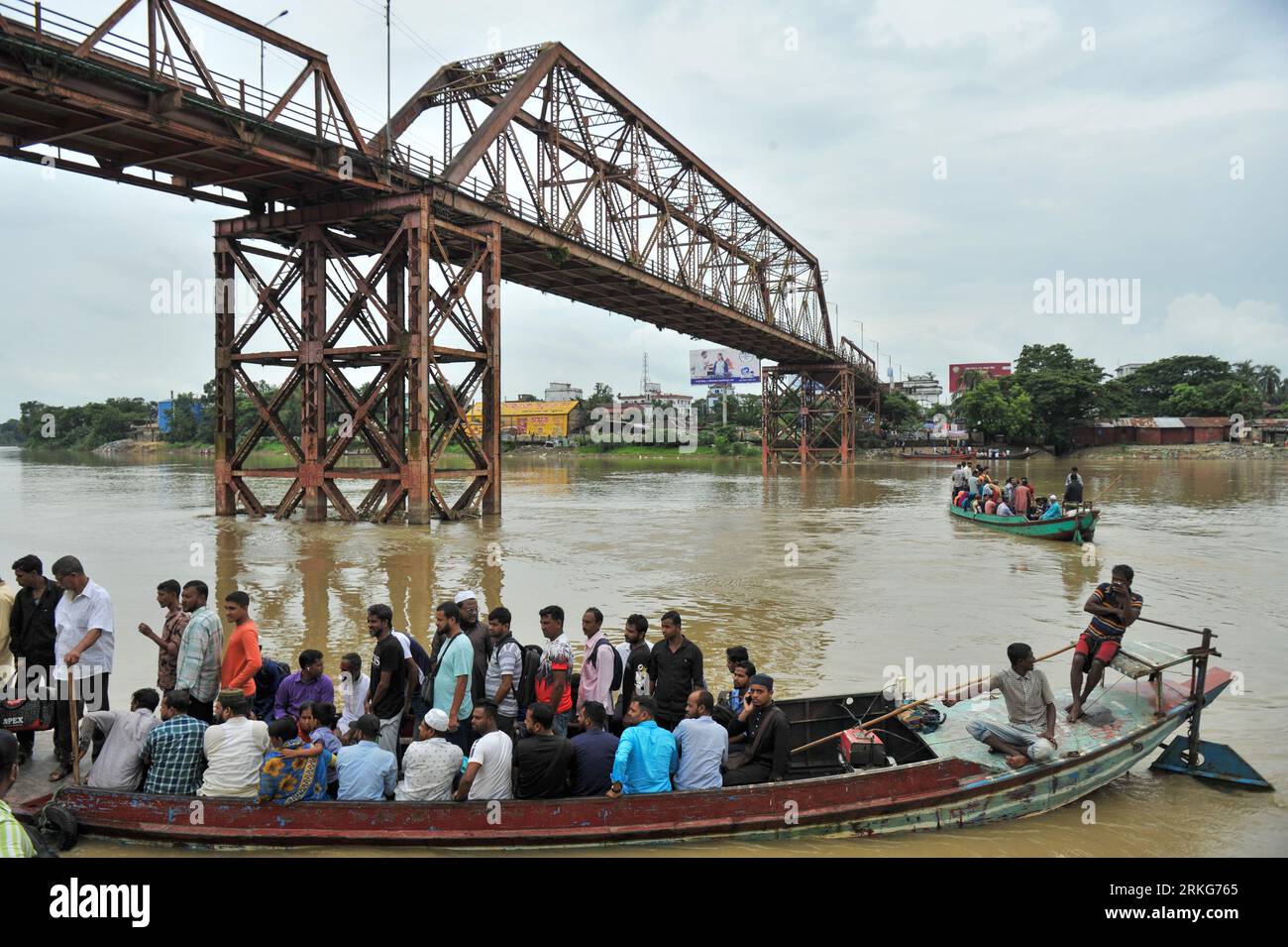 The traditional Sylhet's historic 'Keane Bridge over the Surma River in ...