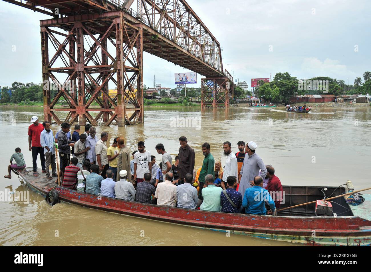The traditional Sylhet's historic 'Keane Bridge over the Surma River in ...