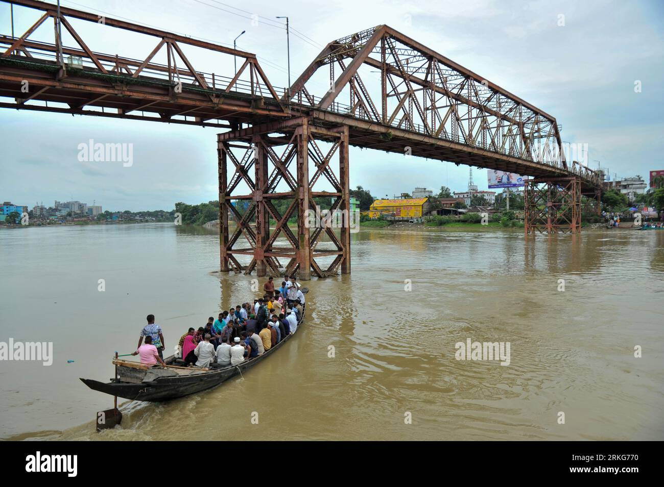 The traditional Sylhet's historic 'Keane Bridge over the Surma River in ...