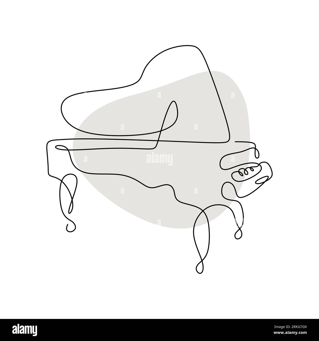 Piano continuous one line vector drawing. Pianoforte hand drawn ...