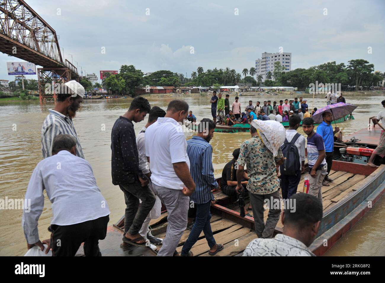 The traditional Sylhet's historic 'Keane Bridge over the Surma River in ...