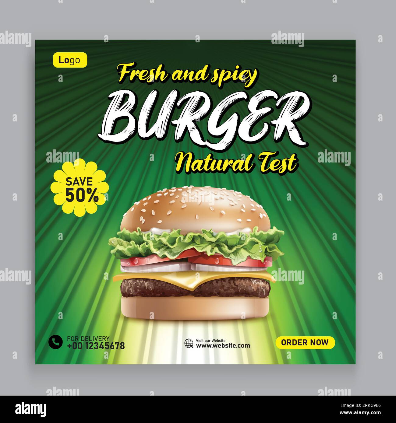 Burger fast food creative social media promotion and banner post design ...