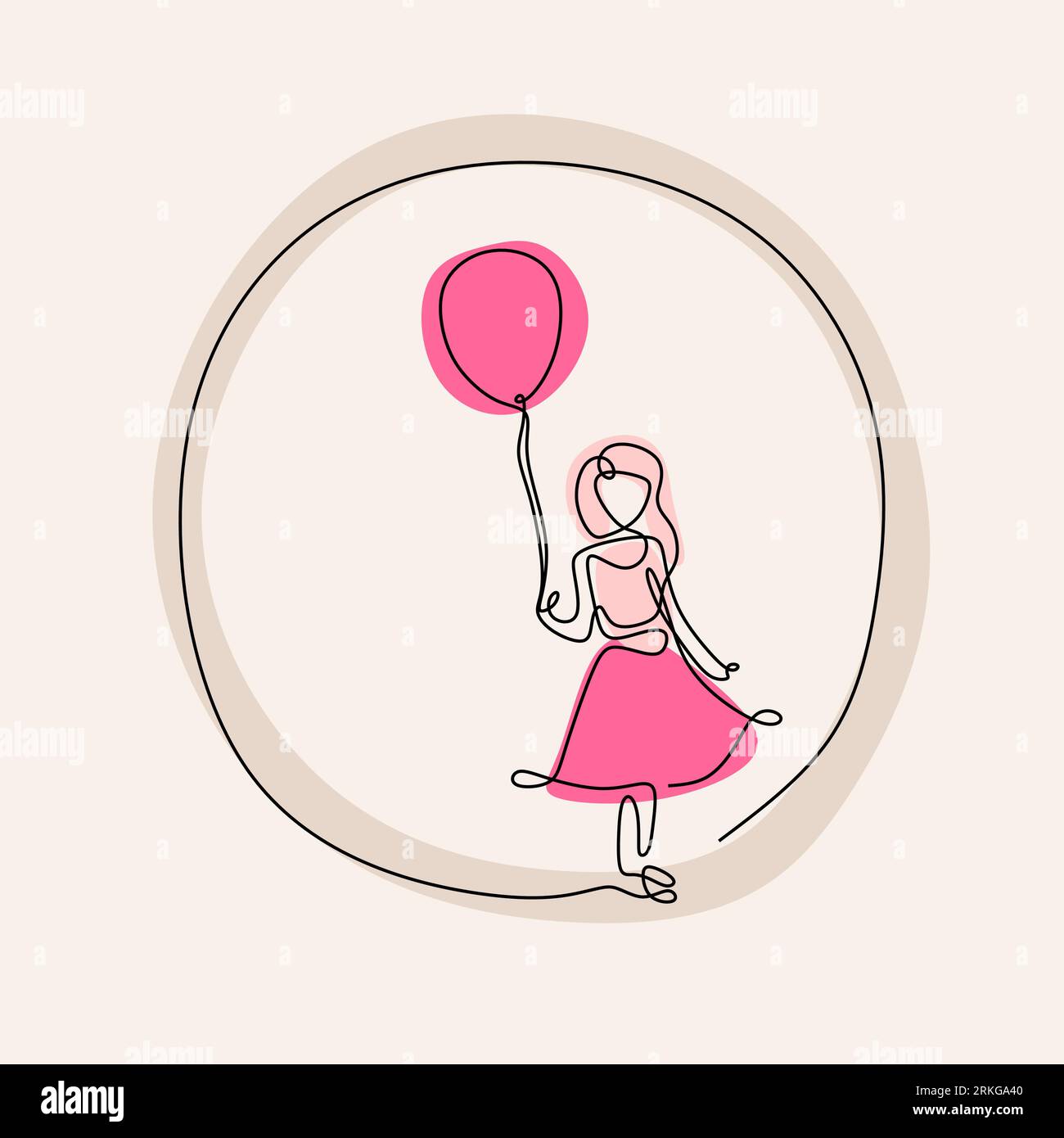 Cute little girl outline drawing Stock Vector Images - Alamy