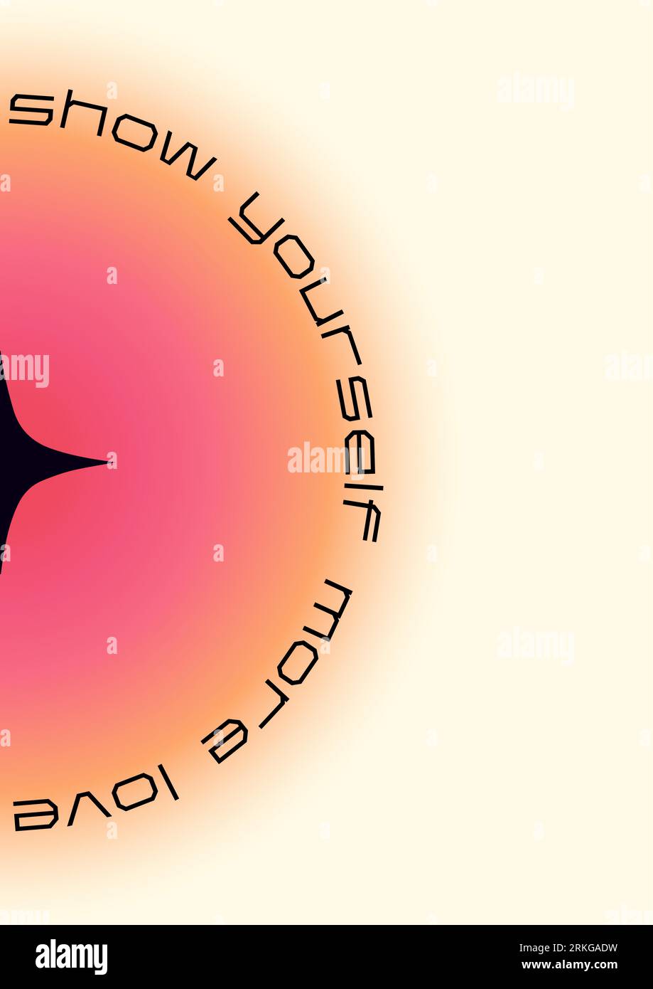 Show yourself more love. Inspiration slogan in y2k style. Trendy ...