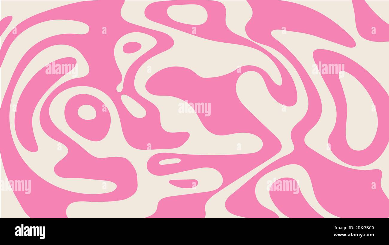 Simple trippy background with pink wavy lines pattern. Abstract groovy ...