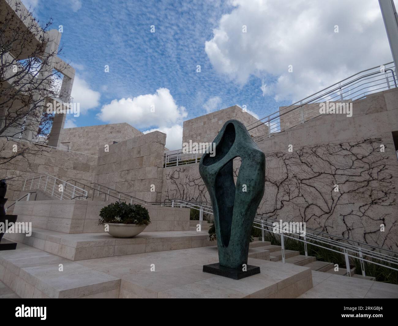 This image features a large sculpture located in the Getty Center in ...