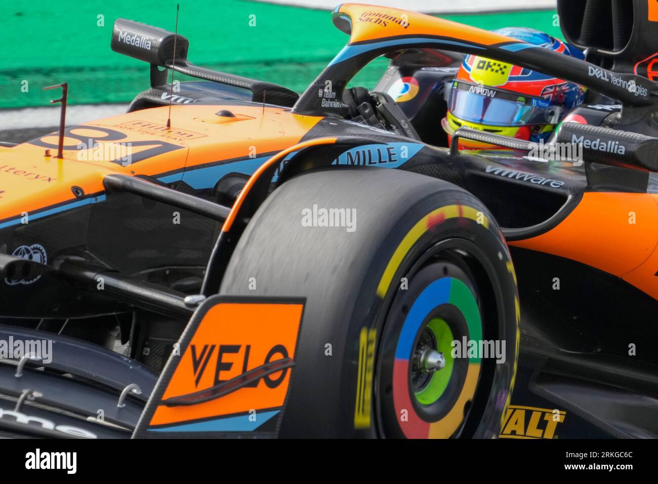Australian Formula One driver Oscar Piastri of McLaren F1 Team steers ...