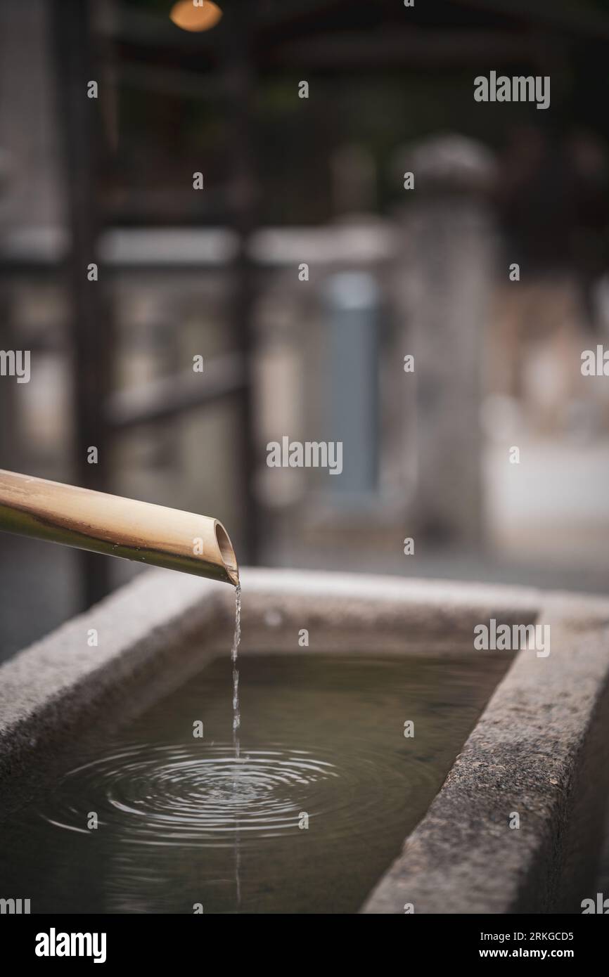 A sozu, an iconic symbol of Japanese culture, is pictured in a ...