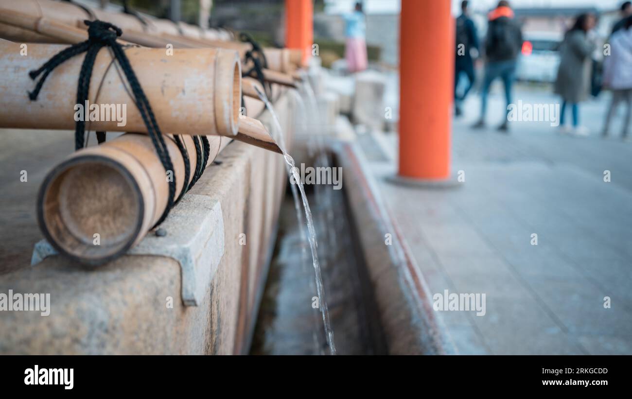 A sozu, an iconic symbol of Japanese culture, is pictured in a ...
