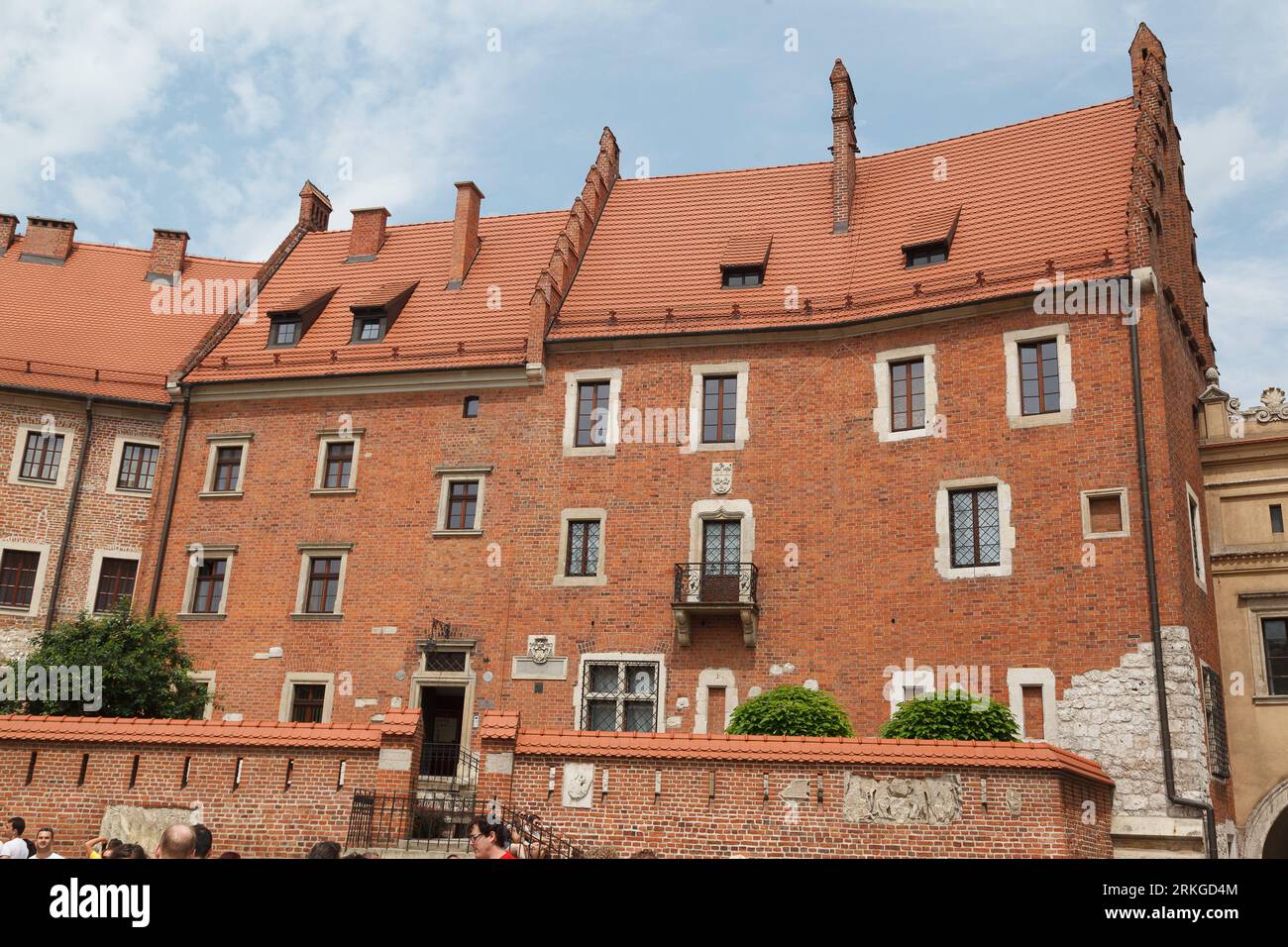 Exterior view of a brick historical building located in the Wawel royal ...
