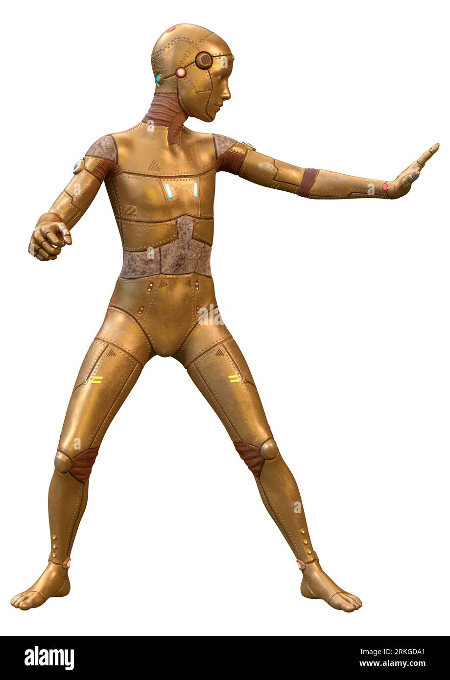 3D rendering of a male robot isolated on white background Stock Photo ...