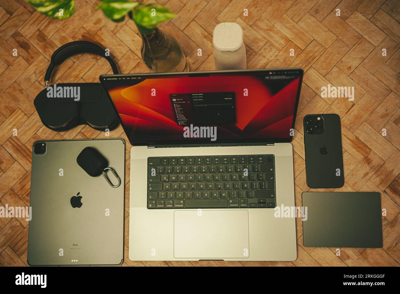 Day to day gadgets part of the technology freak individual Stock Photo ...