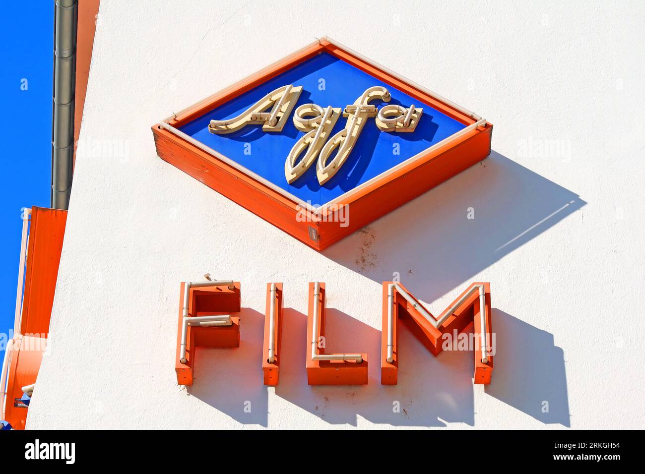 Old historic German art deco Agfa Film display signs, at Foto Rimbach ...