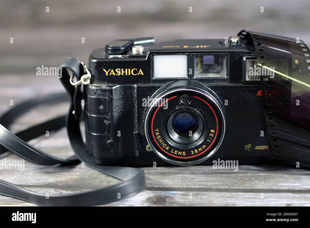Giza, Egypt, August 12 2023: Yashica MF 2 Super reusable film camera for 35mm film, build in ...