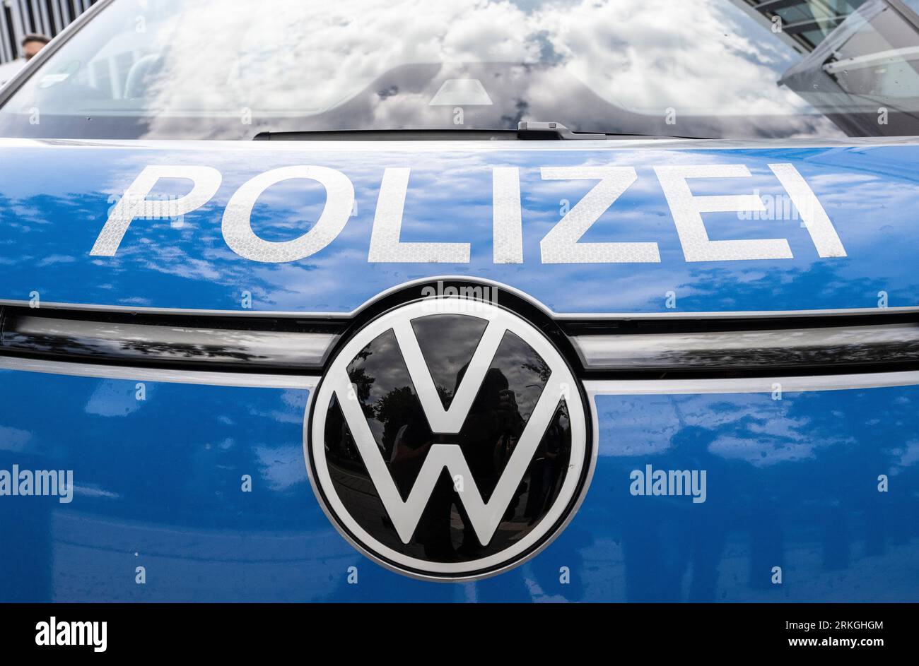 Offenbach, Germany. 25th Aug, 2023. An electric patrol car is parked in ...