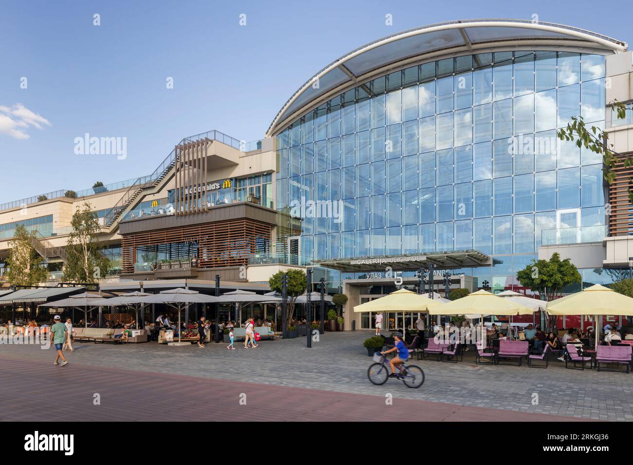 Belgrade, Serbia - 2023-08-11: Entrance of Galerija shopping mall from ...