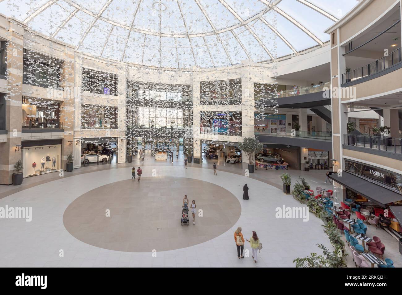 Belgrade, Serbia - 2023-08-11: Entrance of the Galerija shopping mall ...