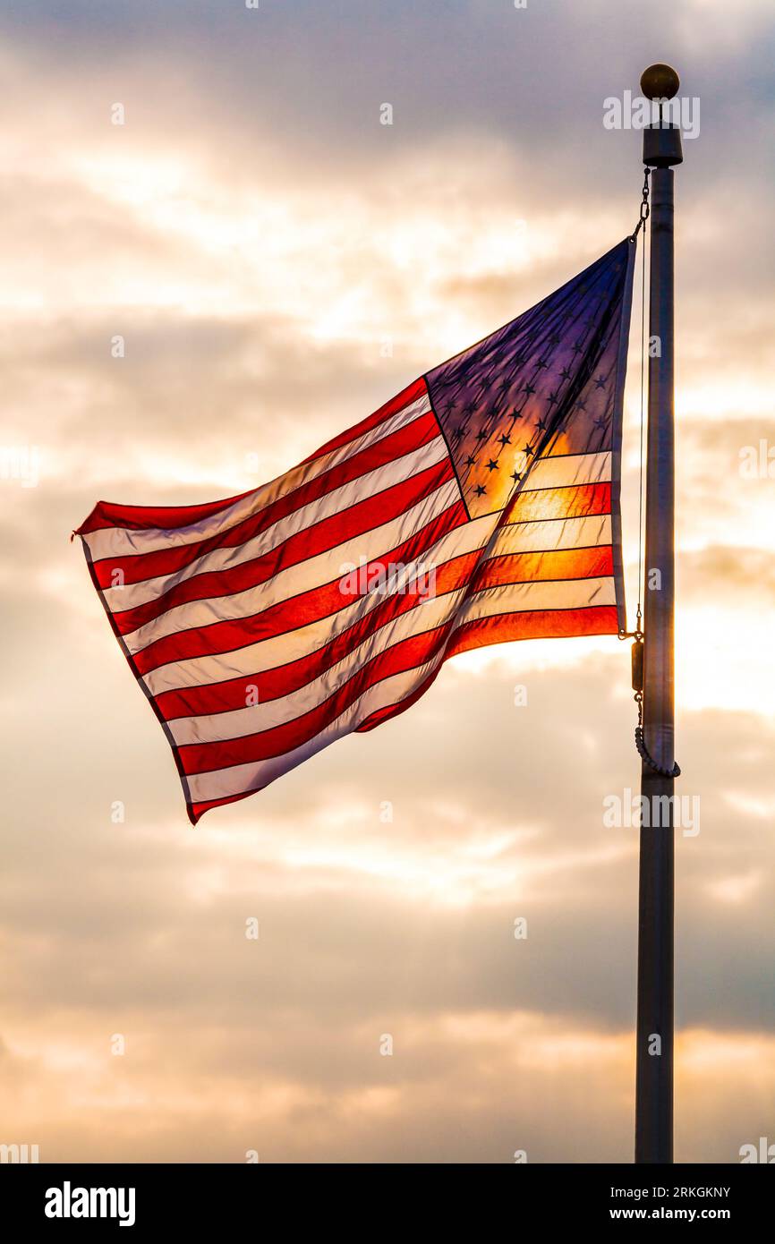 Blue sky with a white sun flag hi-res stock photography and images - Alamy
