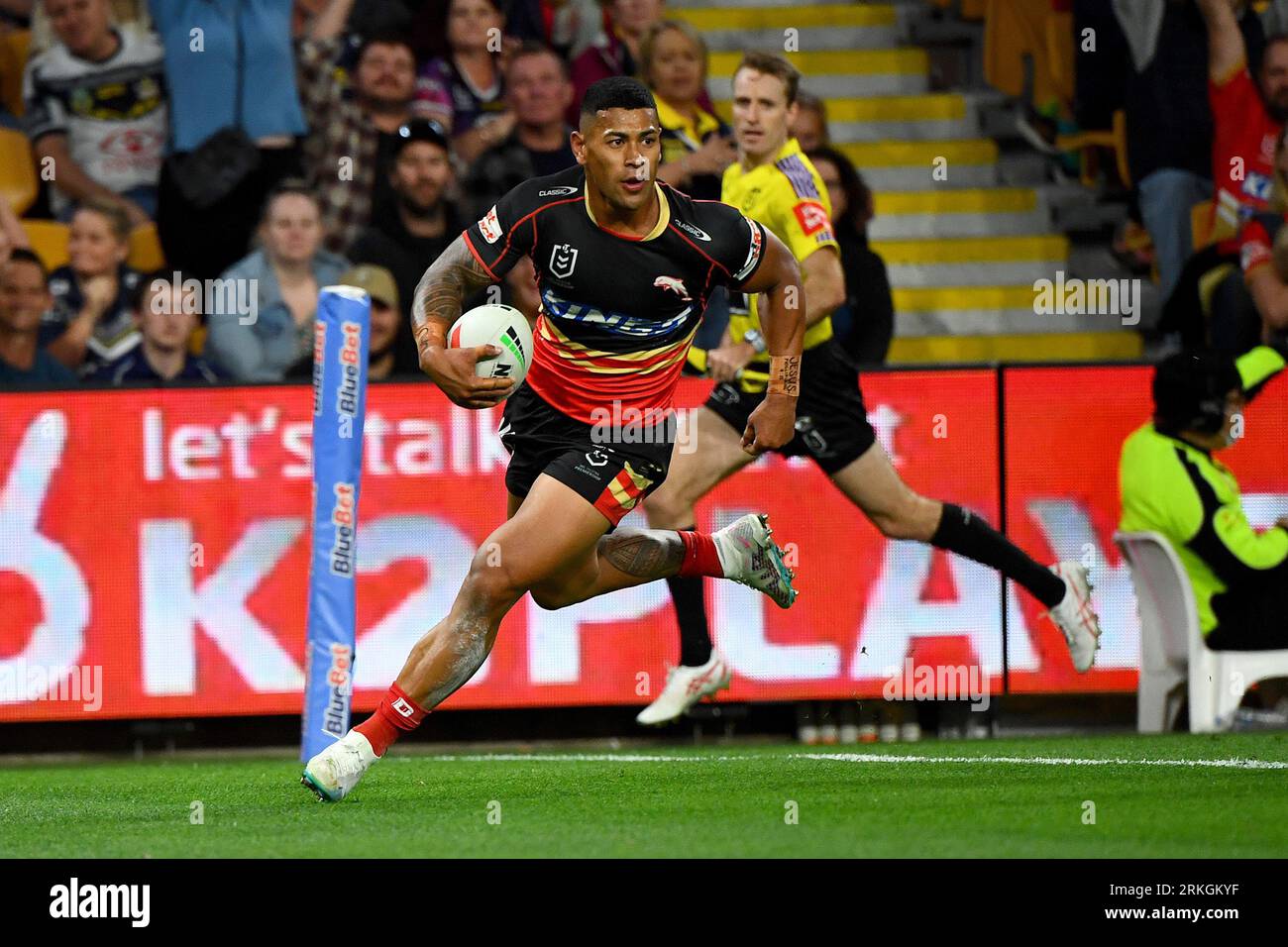 Brisbane, Australia. 25th Aug, 2023. Jamayne Isaako of the Dolphins ...