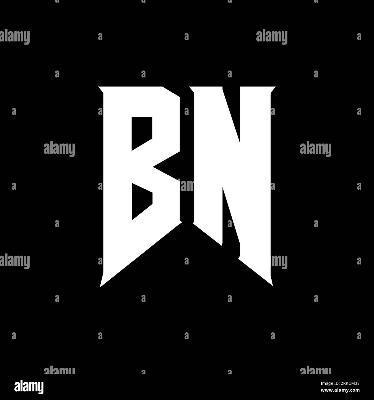 BN Letter Logo Design. Initial letters BN gaming's logo icon for ...