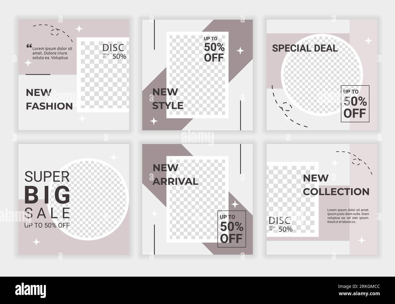 Modern furniture social media promotion banner in pastel light grey ...