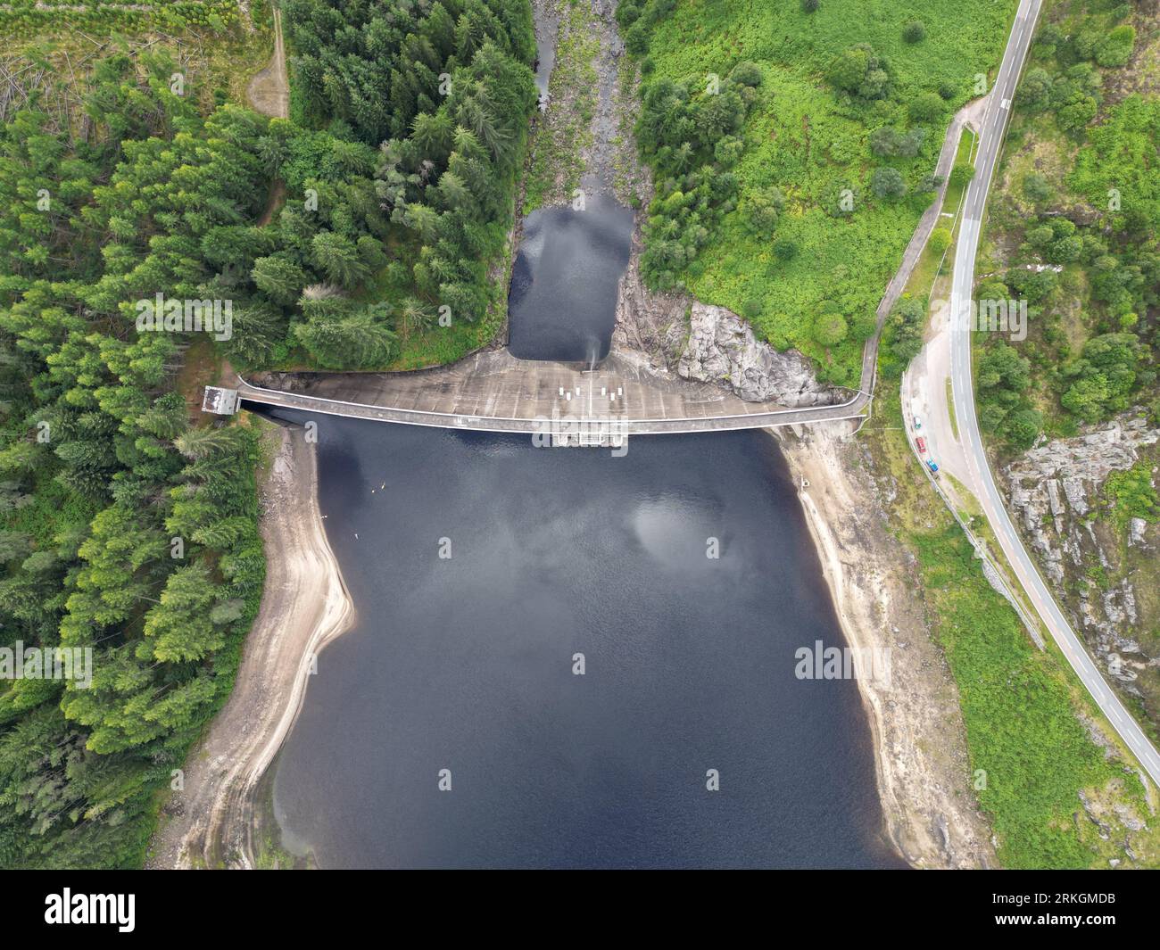 An aerial view of Laggan Dam in the Highlands of Scotland Stock Photo ...