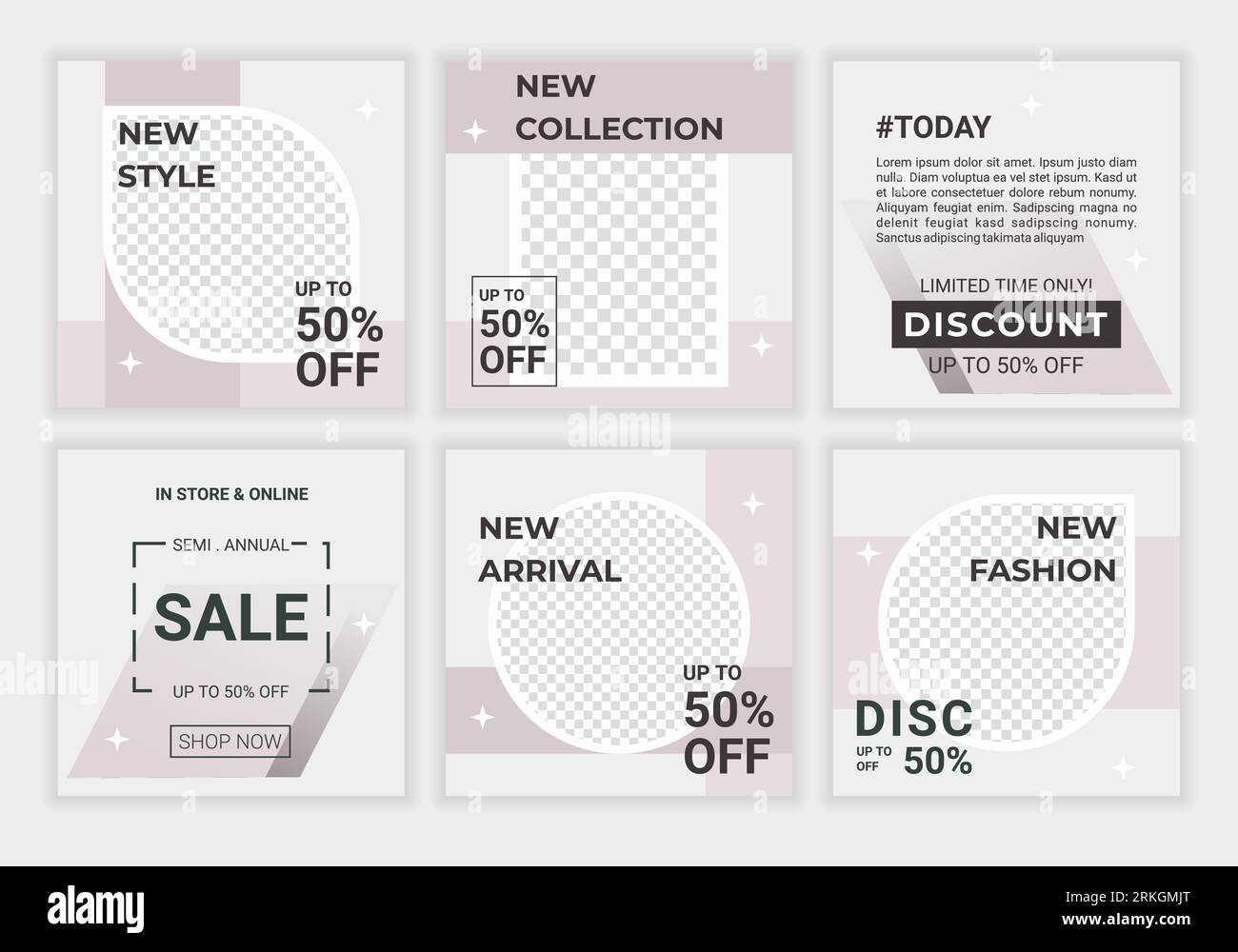 Set of sale cover vector template design posts. Trendy design for ...