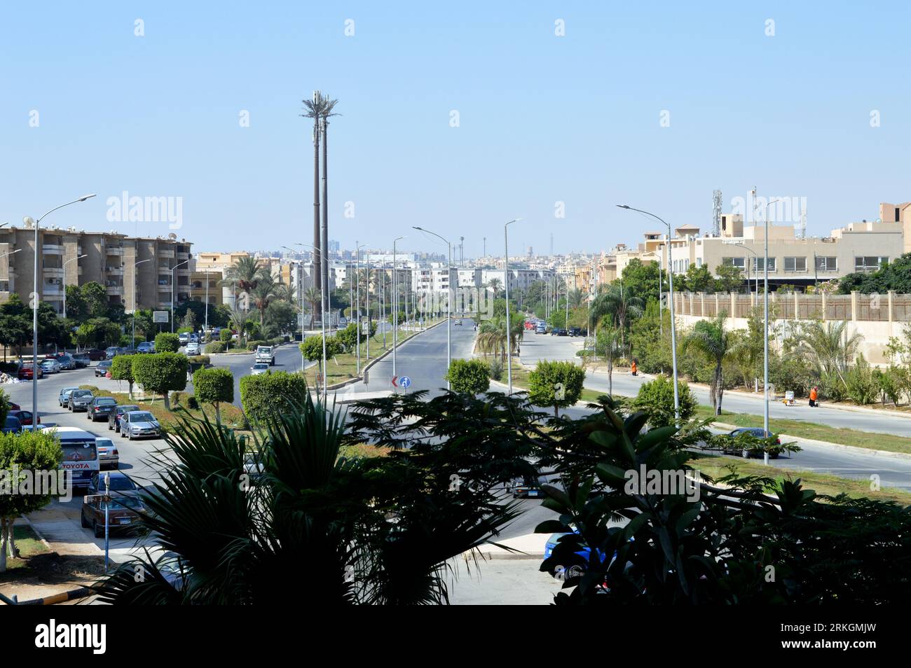 Giza, Egypt, August 19 2023: View of modern streets in Giza Sheikh ...