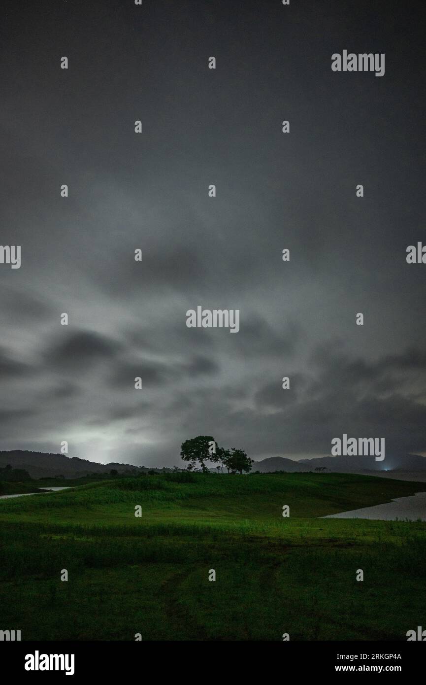 A closeup of a Night sky view near Mandan Lake in Gujarat India Stock ...