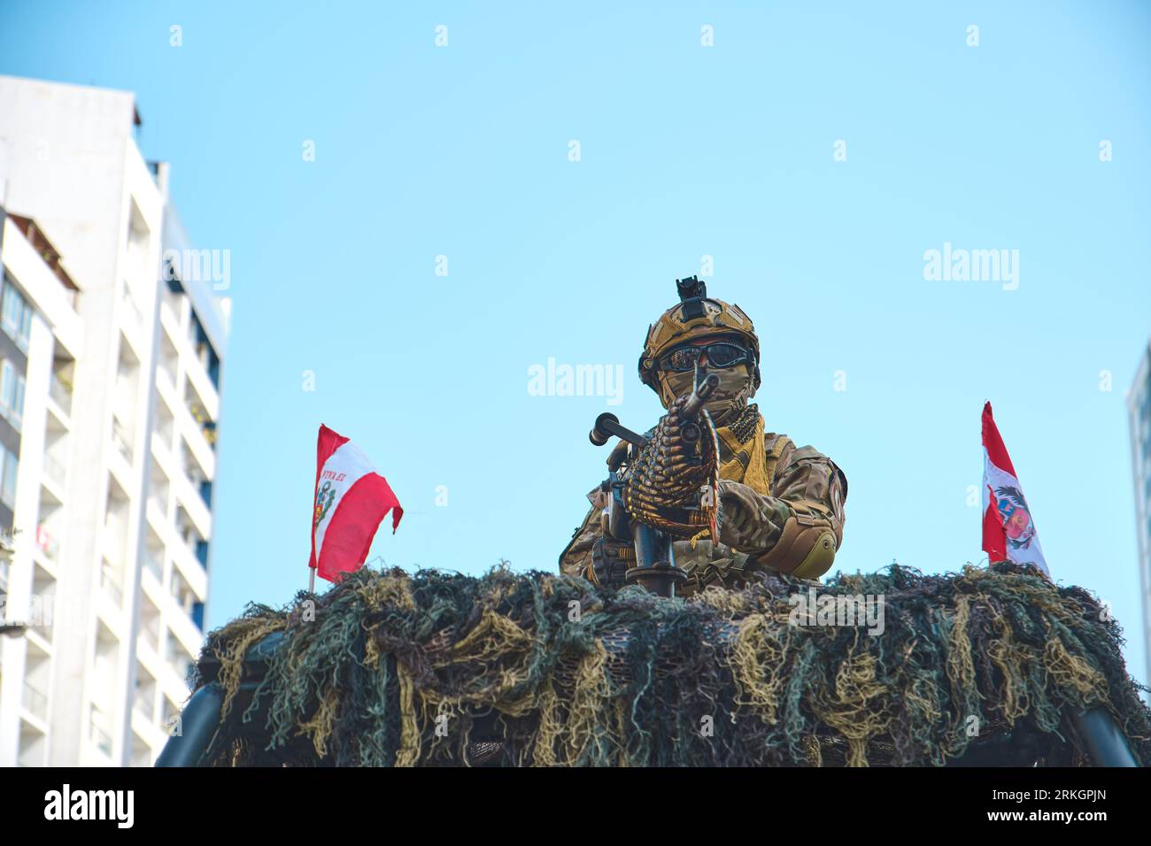 Lima, Peru - July 29, 2023: Close-Up Shots of Peruvian Military and ...