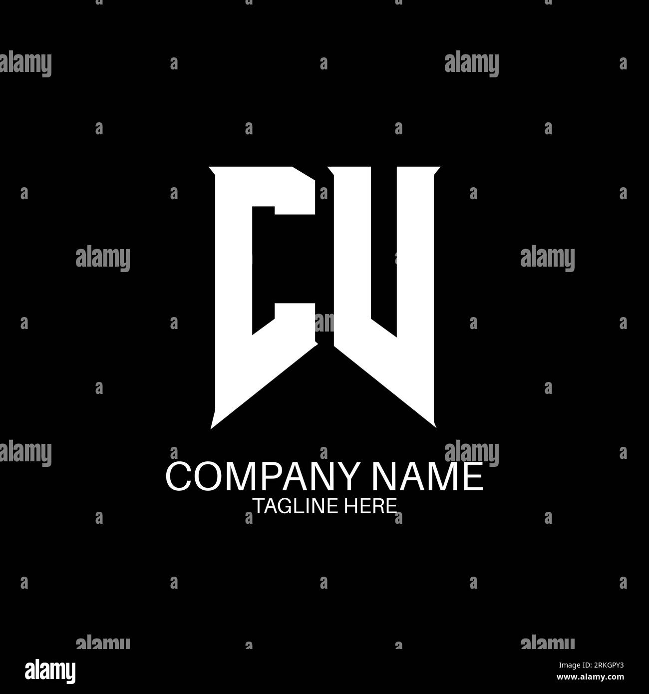 CV Letter Logo Design. Initial letters CV gaming's logo icon for ...