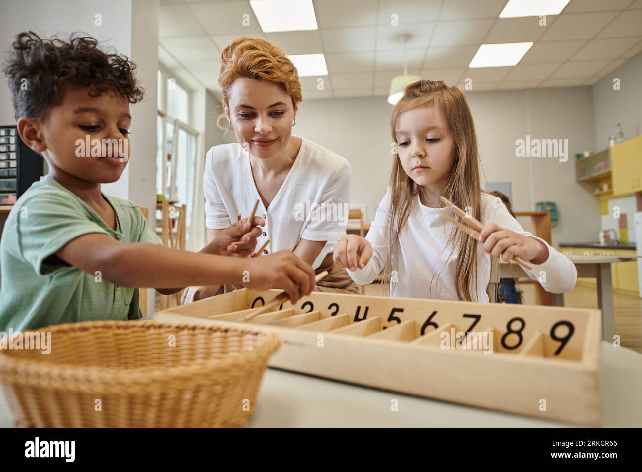 Wooden didactic materials hi-res stock photography and images - Alamy