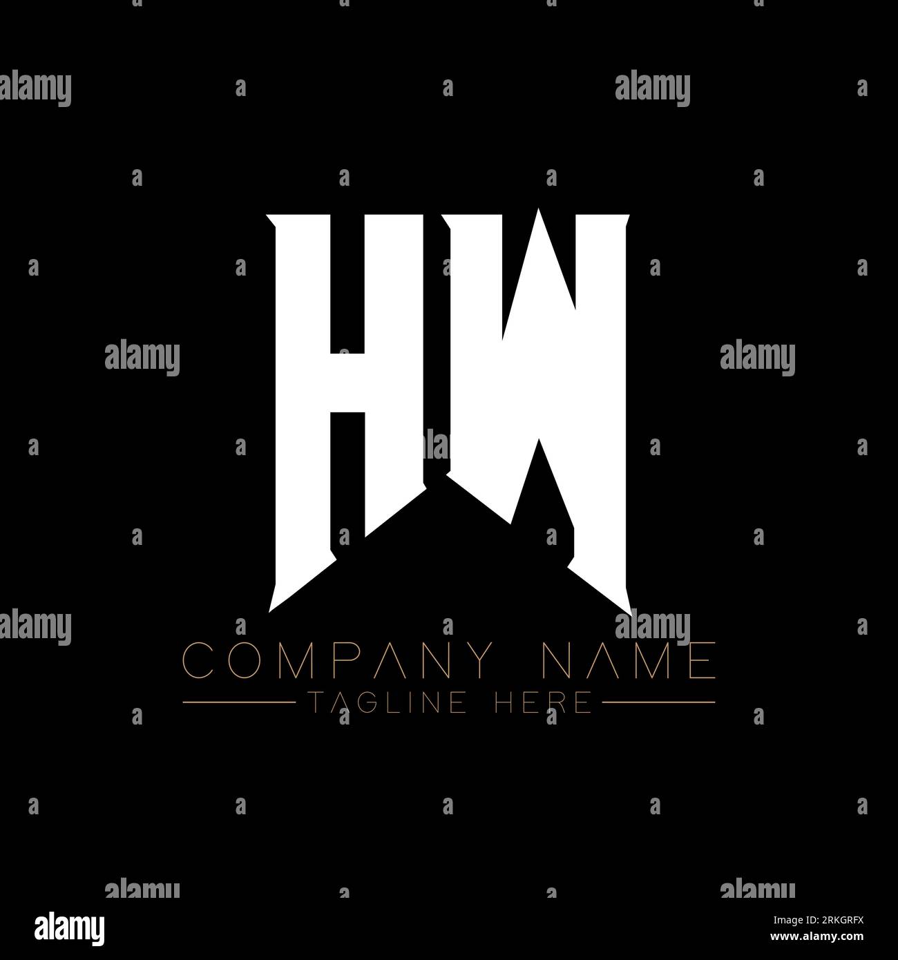 HW Letter Logo Design. Initial letters HW gaming's logo icon for ...
