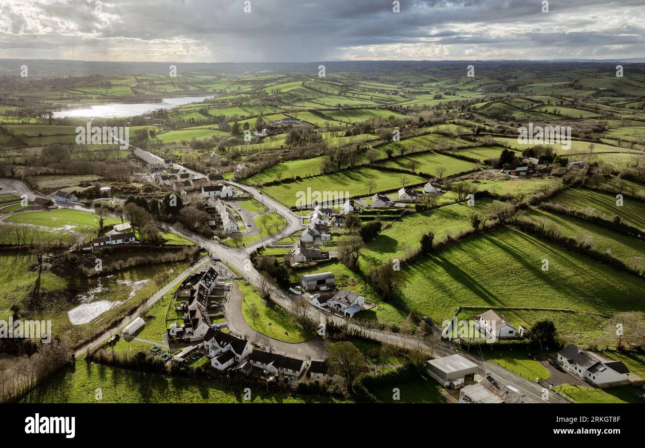 An aerial view of Oram village in County Cork, Ireland Stock Photo - Alamy