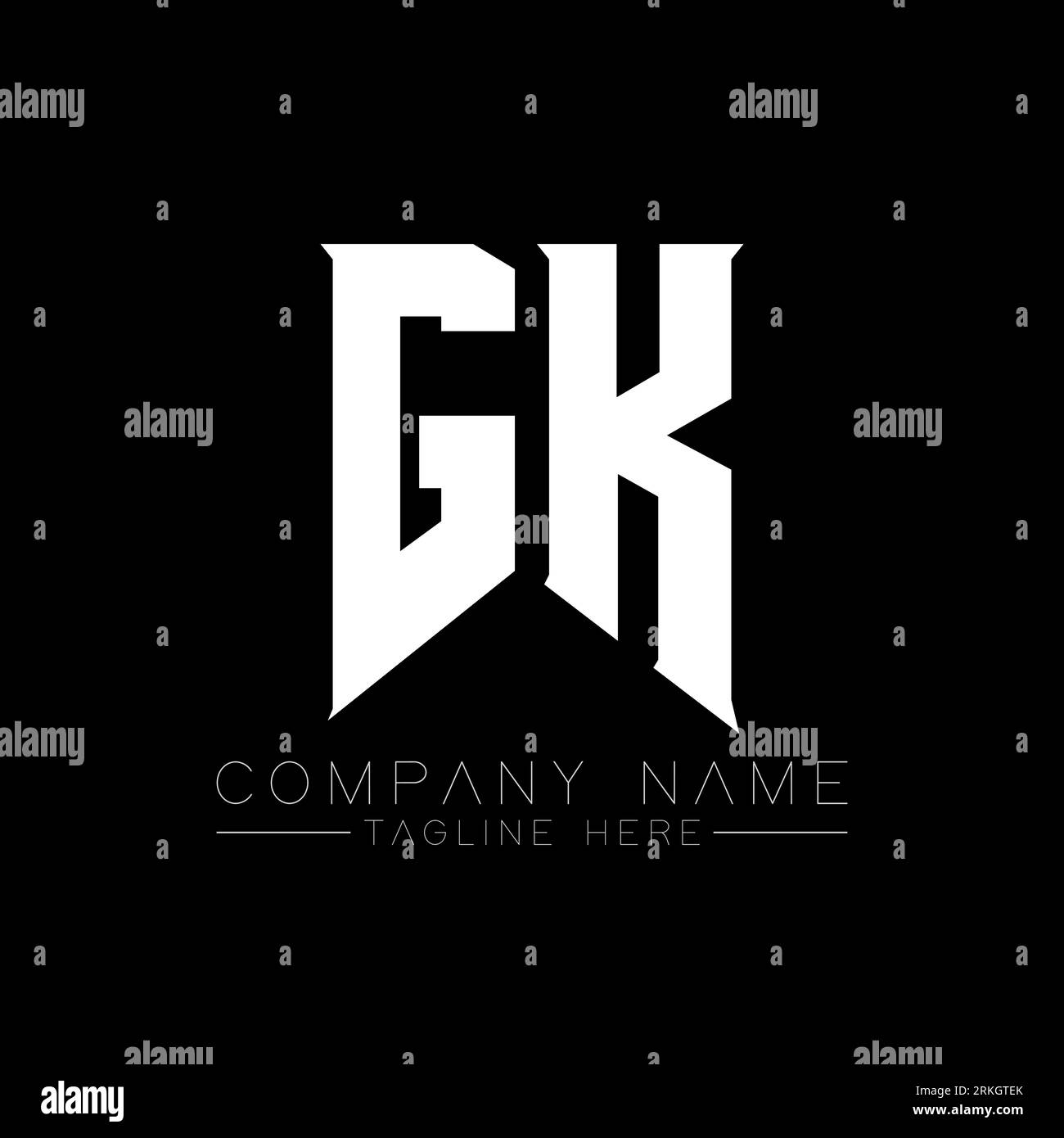 GK Letter Logo Design. Initial letters GK gaming's logo icon for ...