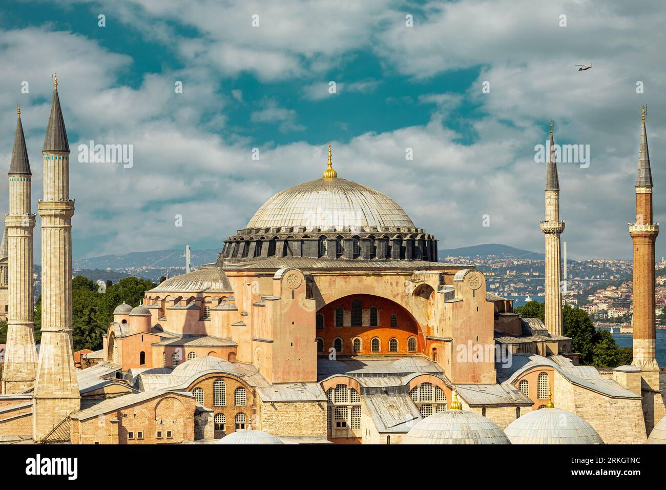 A scenic view of Hagia Sophia, a renowned architectural marvel located in Istanbul, Turkey Stock ...
